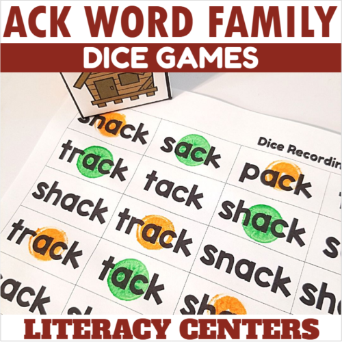 ACK Words Dice Games - Ending Digraphs Phonics Game - Classful