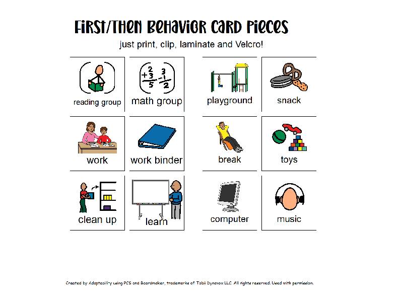 First Then Behavior Visuals for Special Learners - Classful