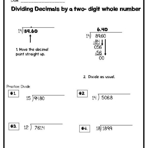 Dividing Decimals Practice Worksheets Printable & Digital Google Slides ...