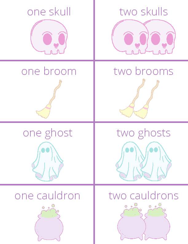 Halloween Freebie-Regular Plurals Printable Flashcards - Classful