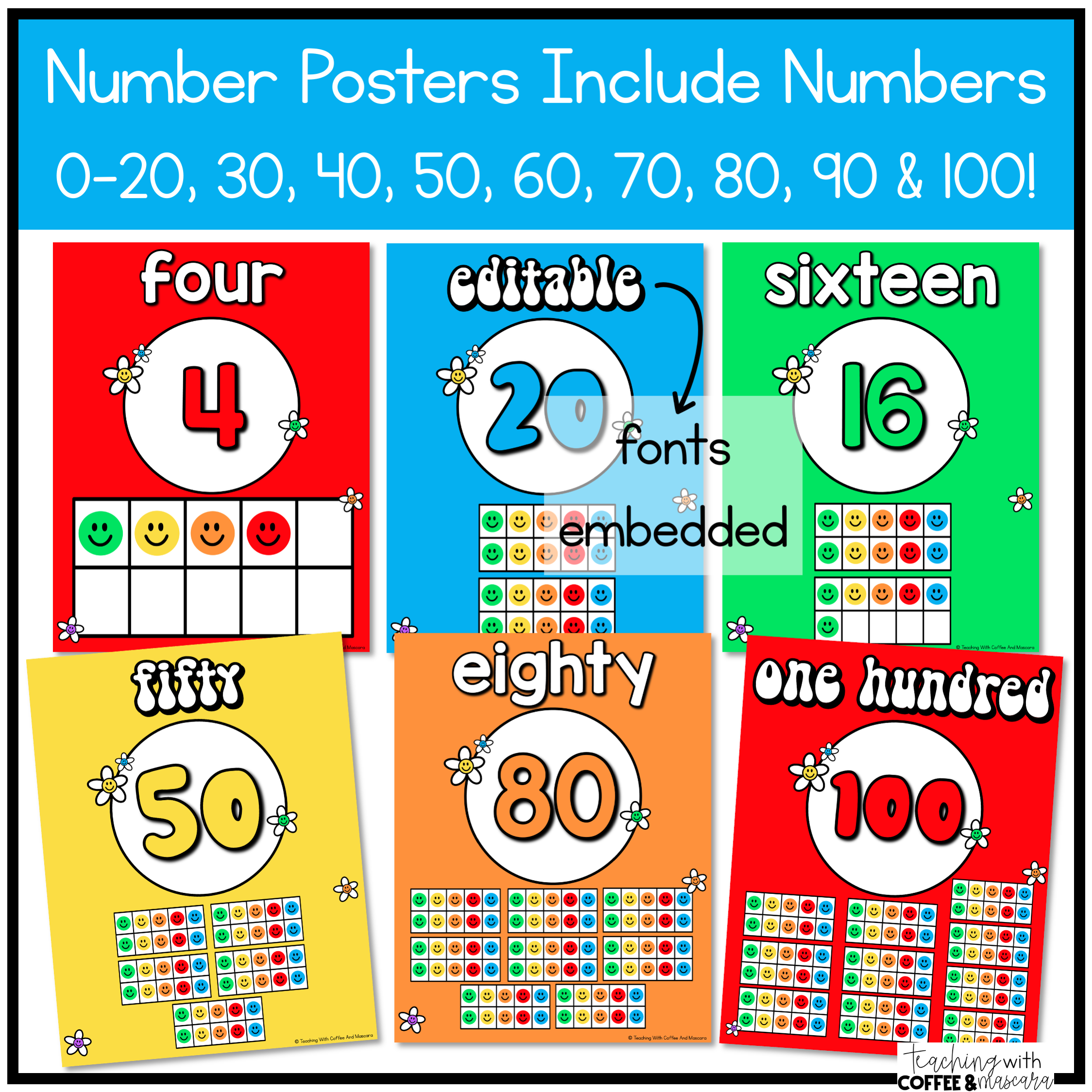 Numbers Posters 1-20 and More - Classful
