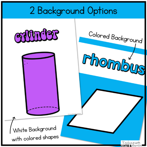 2d and 3d Shape Posters Rainbow - Classful