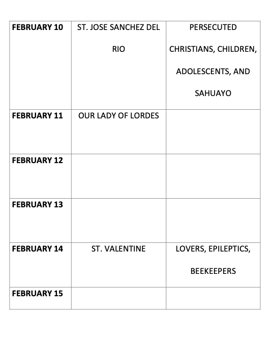 Saint Feast Day Calendar- Major Saints and Patronages - Classful