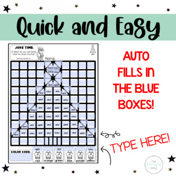 Christmas Color by CVC Words Mystery Pictures Editable Worksheets ...