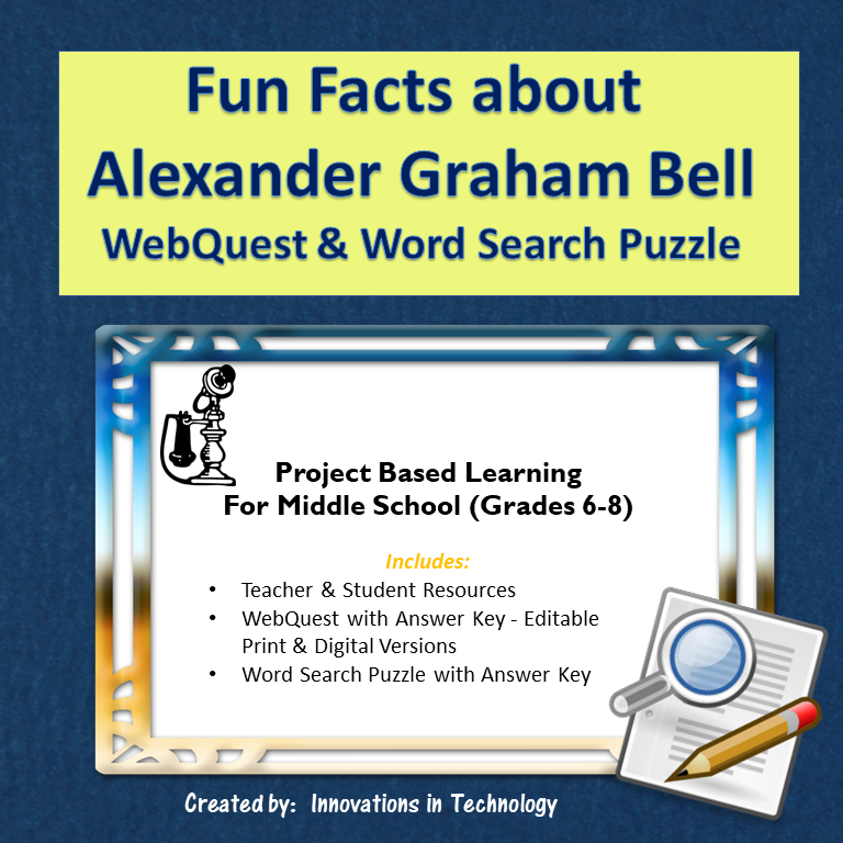 Alexander Graham Bell - WebQuest& Word Search Puzzle - Classful