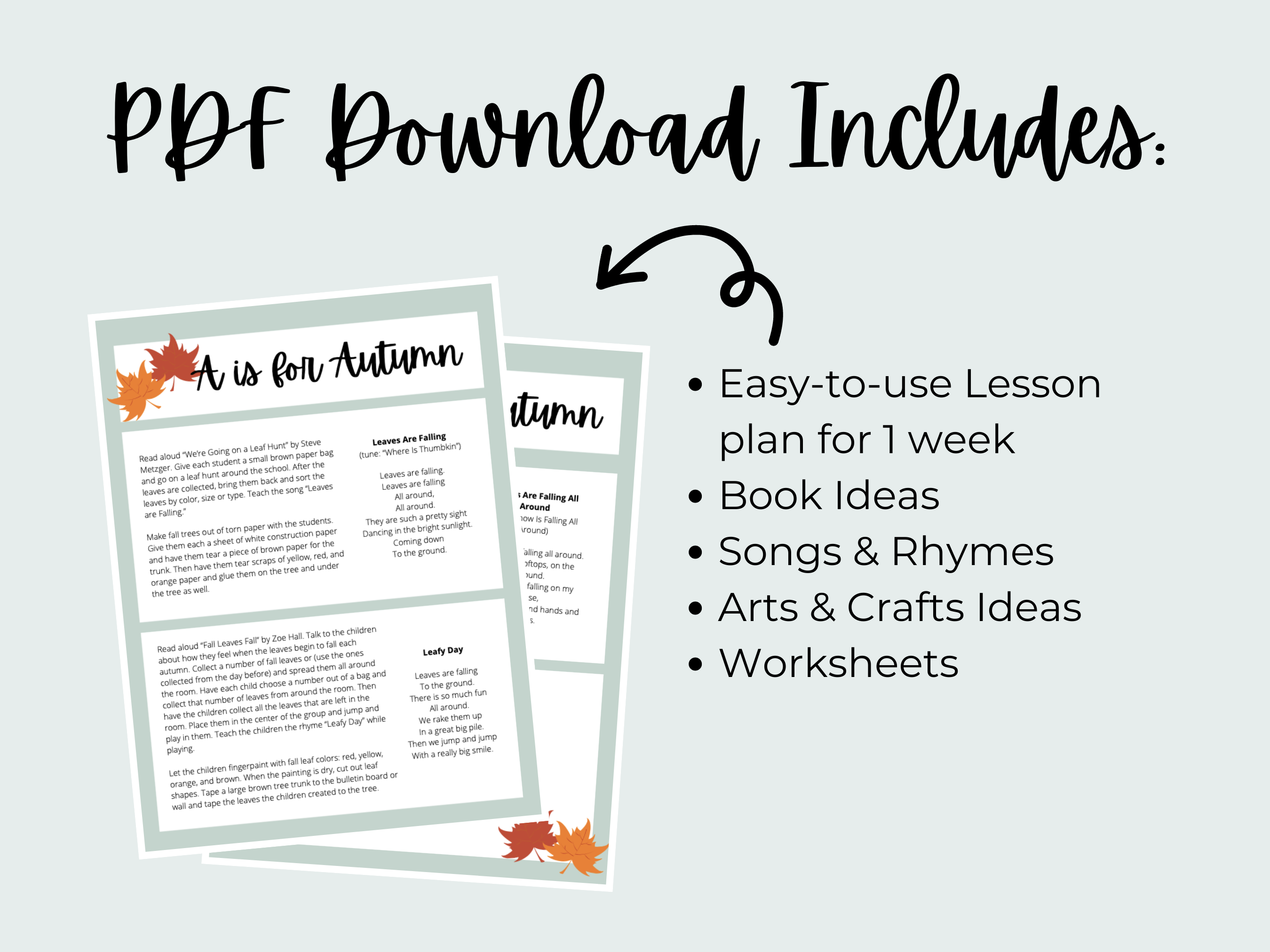 Autumn Theme Preschool Curriculum Printable | Homeschool Lesson Plan ...