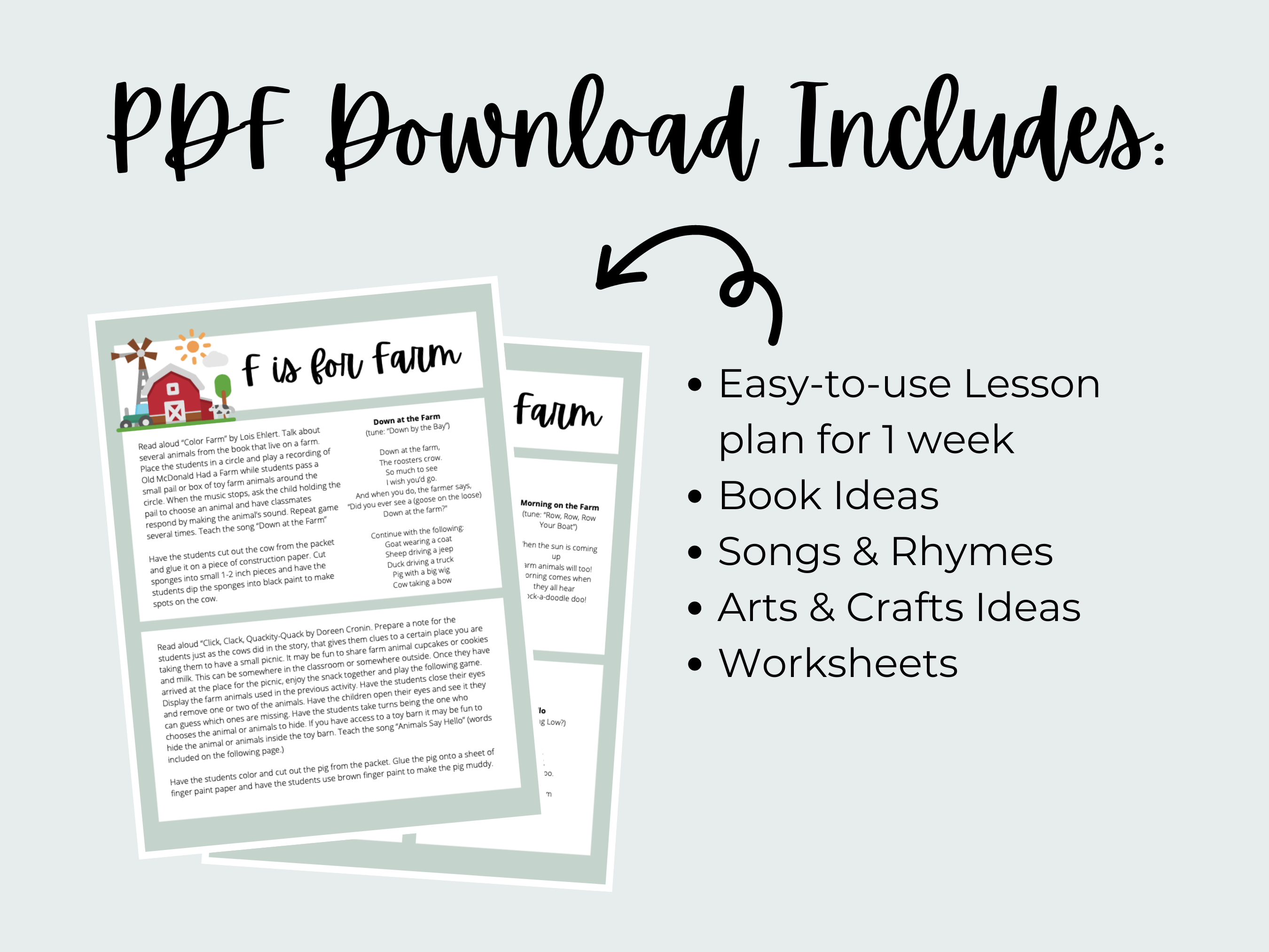 Farm Theme Preschool Curriculum Printable | Homeschool Lesson Plan ...