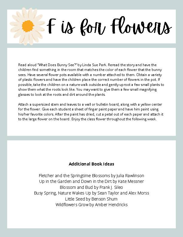 Flower Theme Preschool Curriculum Printable | Homeschool Lesson Plan ...