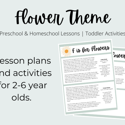 Flower Theme Preschool Curriculum Printable | Homeschool Lesson Plan ...