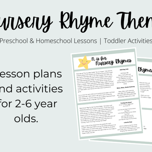 Nursery Rhyme Theme Preschool Curriculum Printable | Homeschool Lesson ...