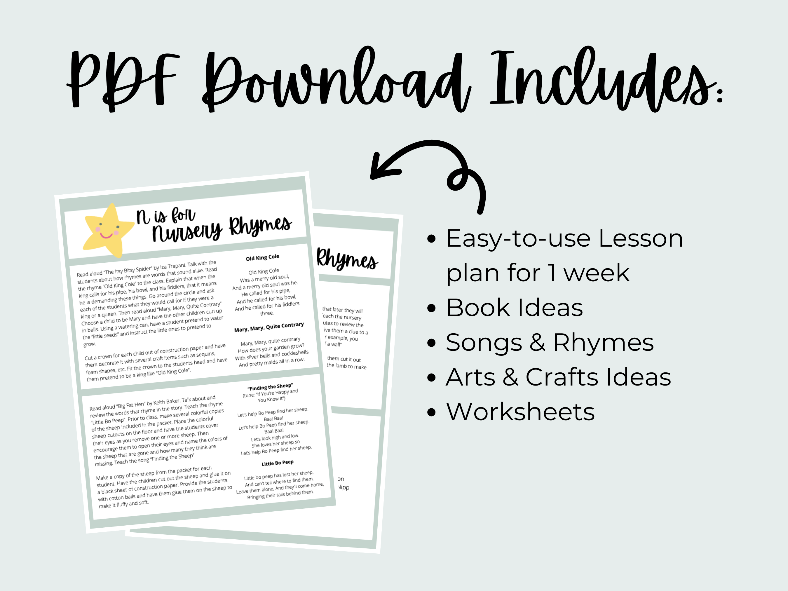 Nursery Rhyme Theme Preschool Curriculum Printable | Homeschool Lesson ...