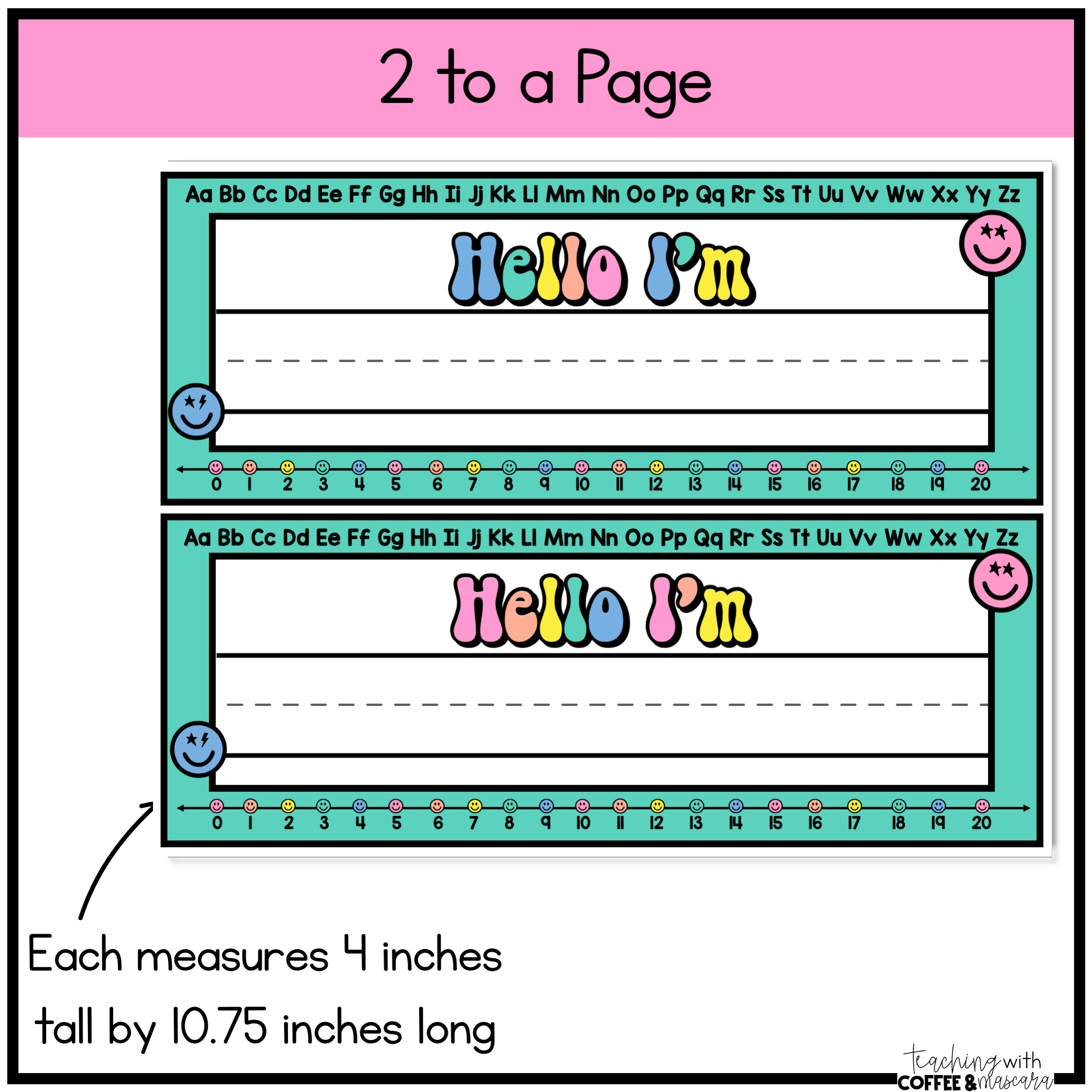 Desk Name Tags Bright Retro - Classful