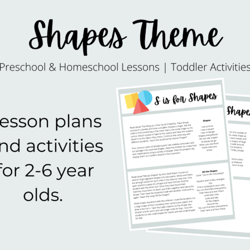 Shapes Theme Preschool Curriculum Printable | Homeschool Lesson Plan ...