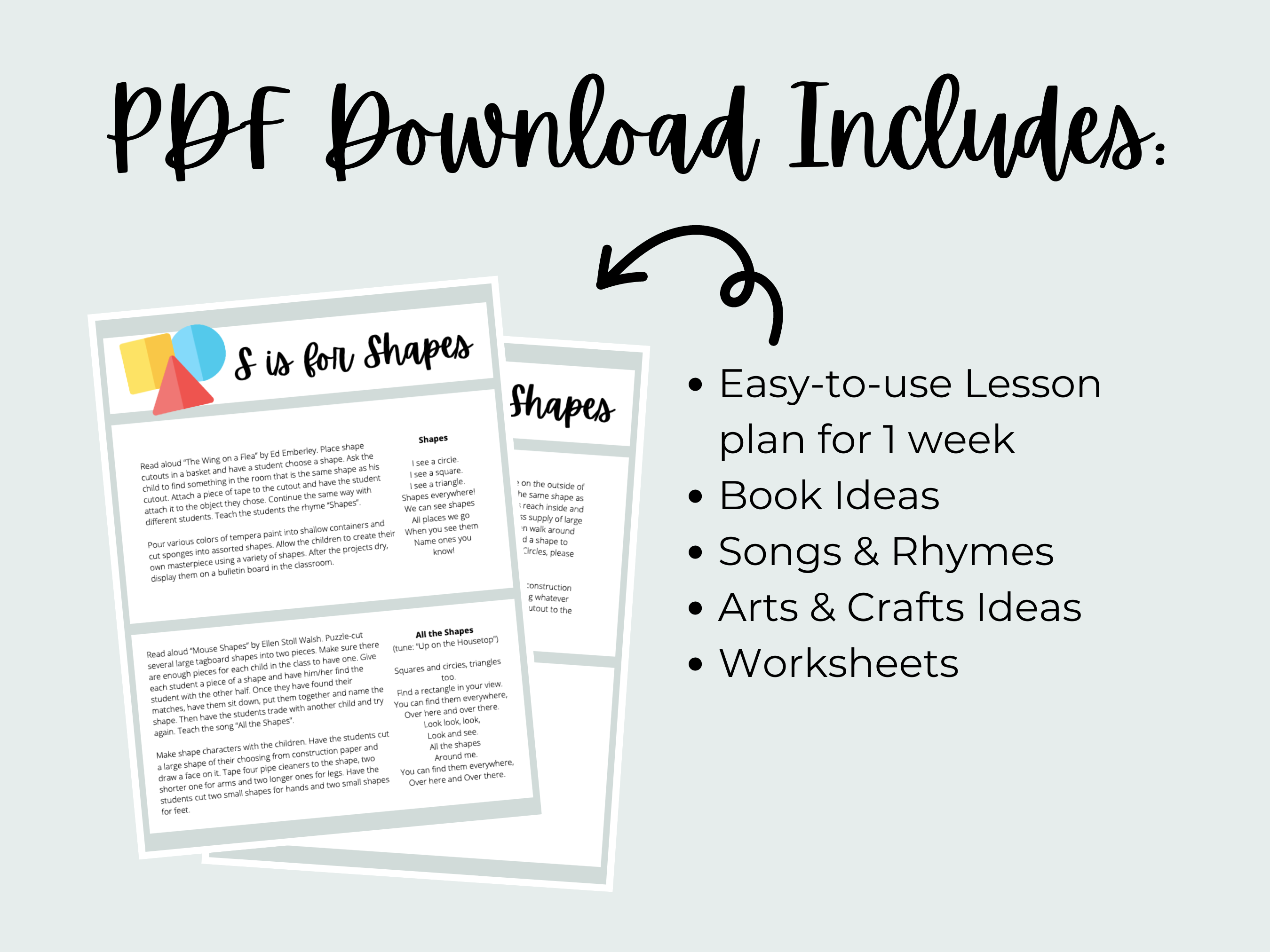 Shapes Theme Preschool Curriculum Printable | Homeschool Lesson Plan ...