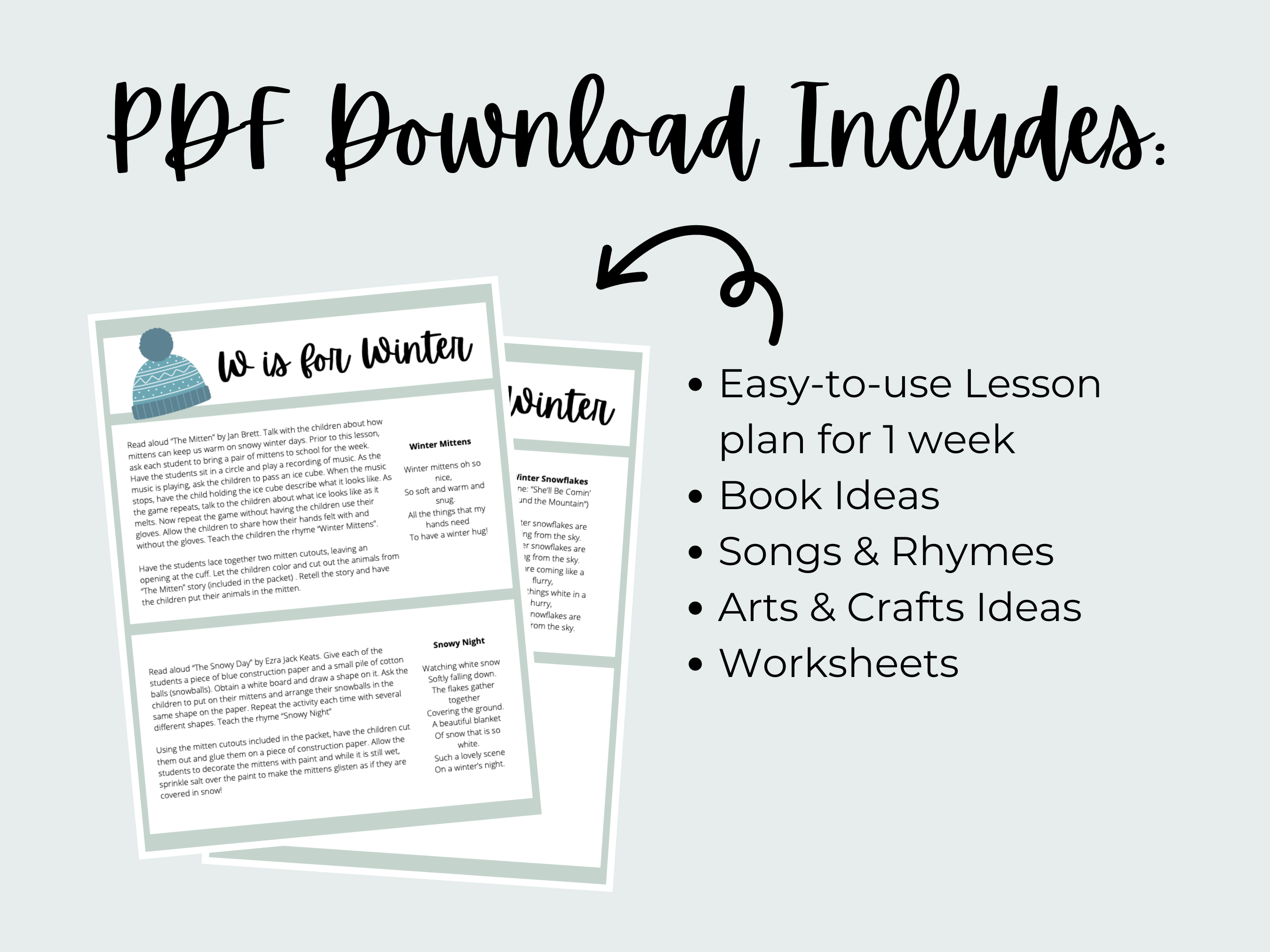 Winter Theme Preschool Curriculum Printable | Homeschool Lesson Plan ...