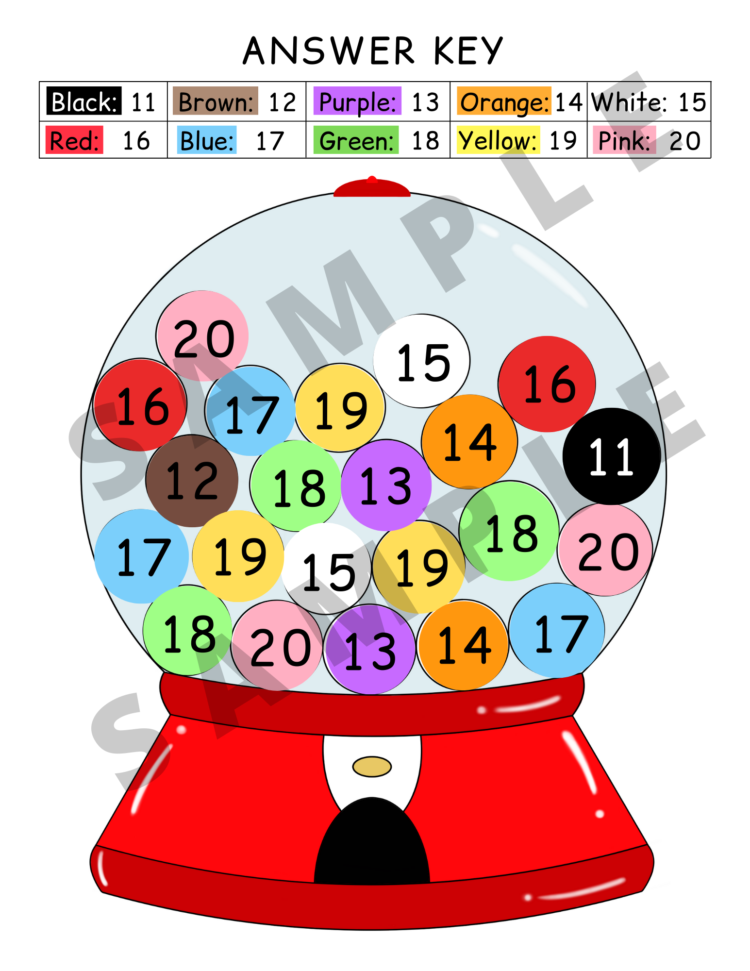 Number Recognition and Identifying Numbers 11-20 Coloring Activity ...