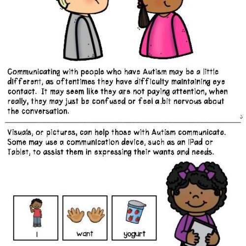 Autism Social Story - Informational Text about Awareness and Acceptance ...