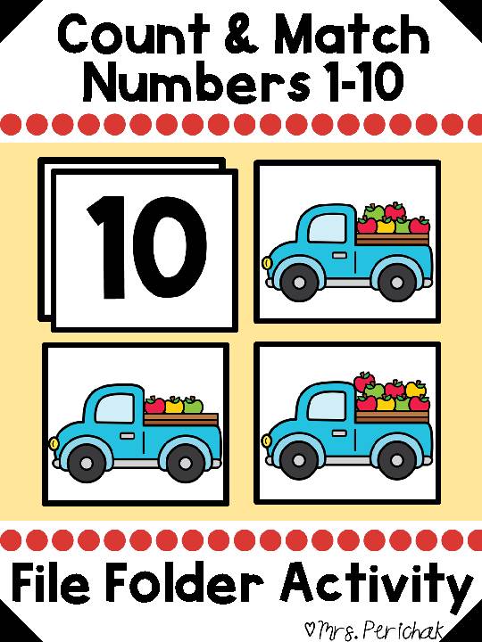 Count and Match to 10 - Counting Activities - Fall File Folder Activity ...