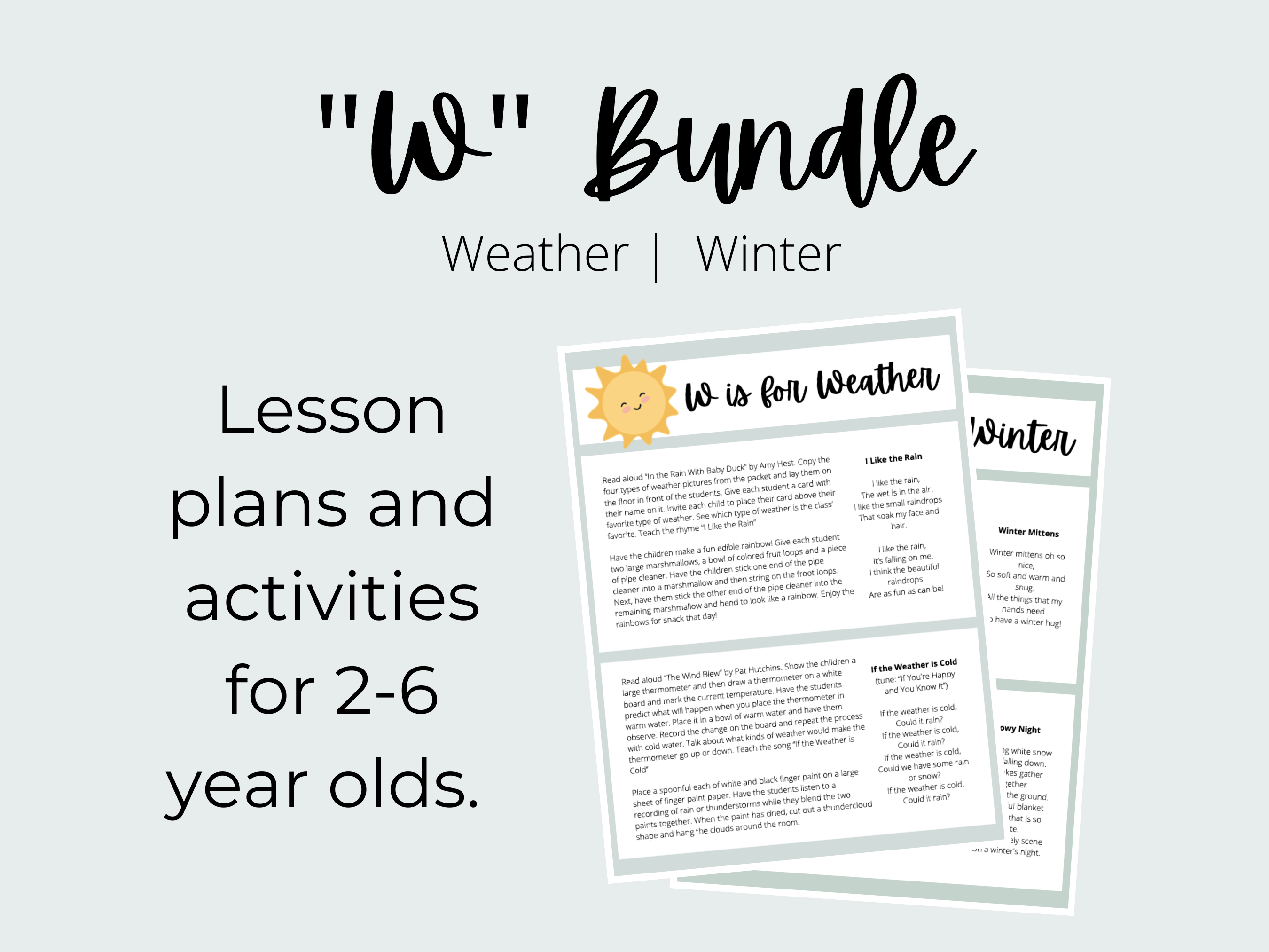 W Theme Preschool Curriculum Bundle | Homeschool Lesson Plan Bundle ...