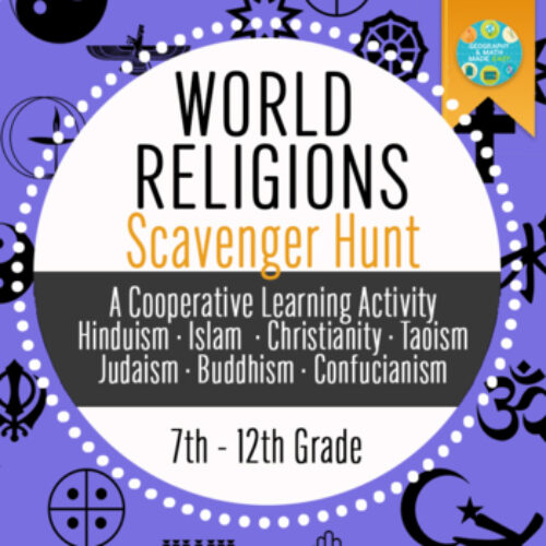 Geography, World Religions Scavenger Hunt Game - Classful