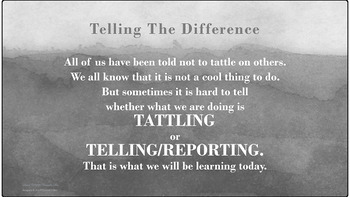 READY TO USE SEL Social-emotional Learning LESSON teaching Tattling VS ...