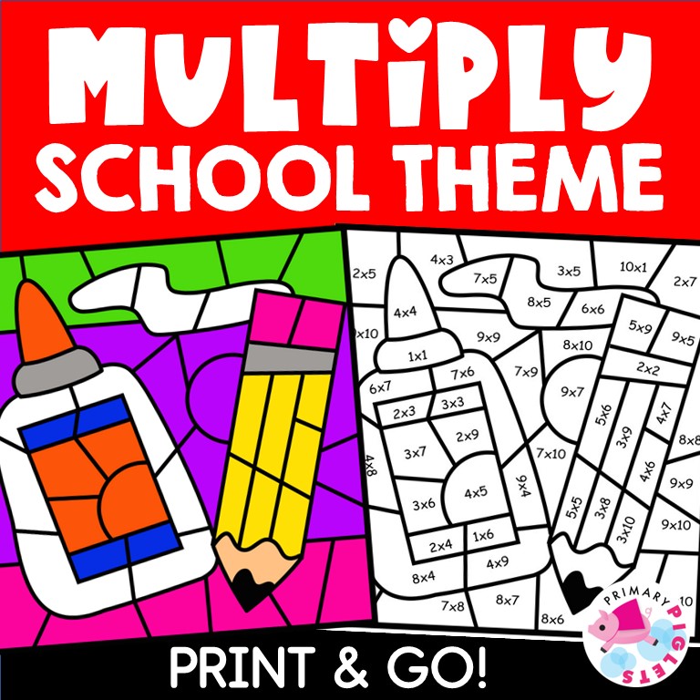 BACK TO SCHOOL MULTIPLICATION COLOR BY NUMBER CODE - Classful
