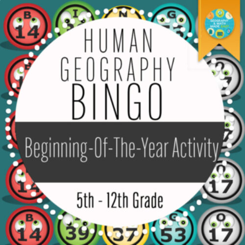 Human Geography Bingo- A Beginning of the Year Activity - Classful
