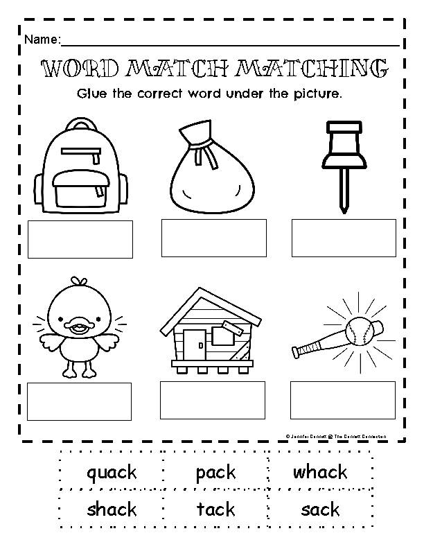 ACK Words No Prep Worksheets - Classful