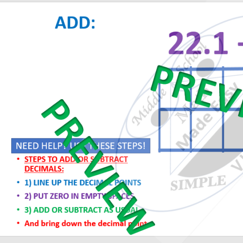 Add decimals with this Graphic organizer- Free worksheet with visuals ...