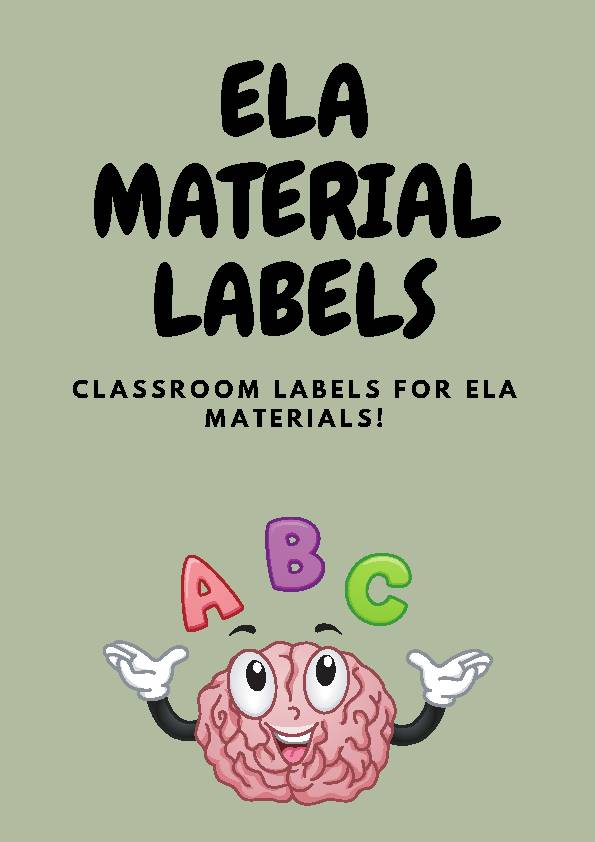 ELA Class Material Labels! - Classful