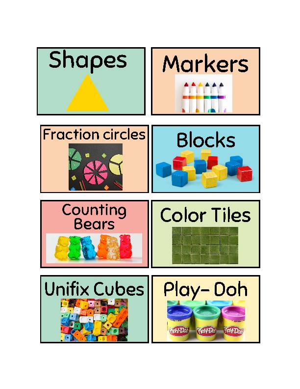 Math Manipulative Labels! - Classful