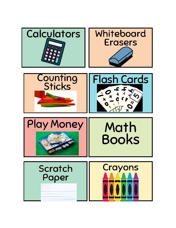 Math Manipulative Labels! - Classful