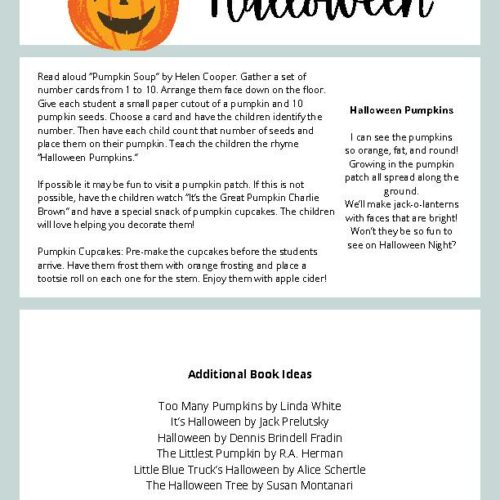Halloween Theme Preschool Curriculum Bundle | Homeschool Lesson Plan ...