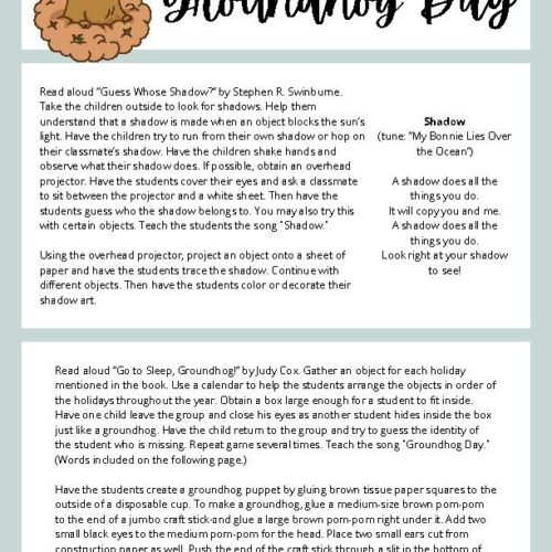 Groundhog Day Theme Preschool Curriculum Bundle | Homeschool Lesson ...