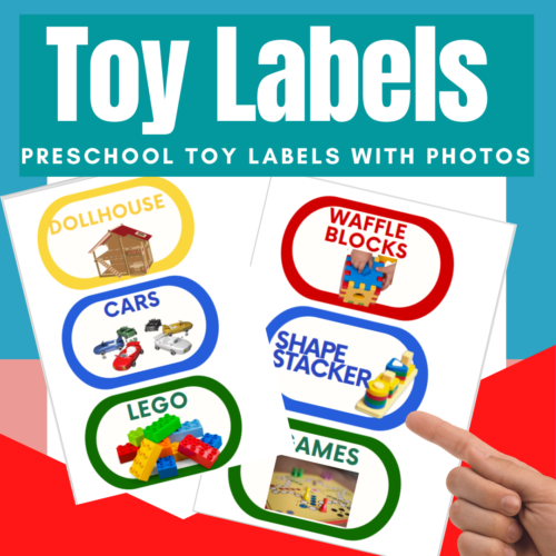 Preschool Classroom Toy Bin Labels with Realistic Photos - Classful