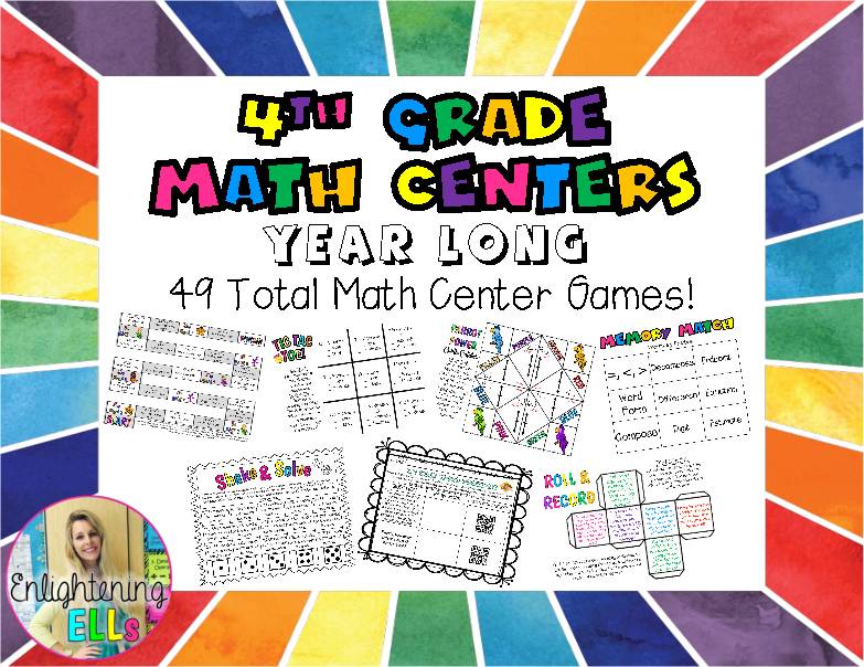 4th Grade Math Centers Year Long Bundle - Classful