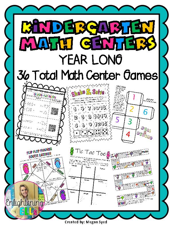 Kindergarten Math Centers Year Long Bundle - Classful