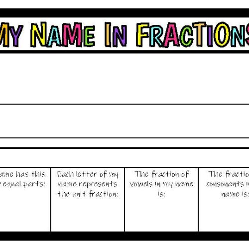 My Name in Fractions - Classful