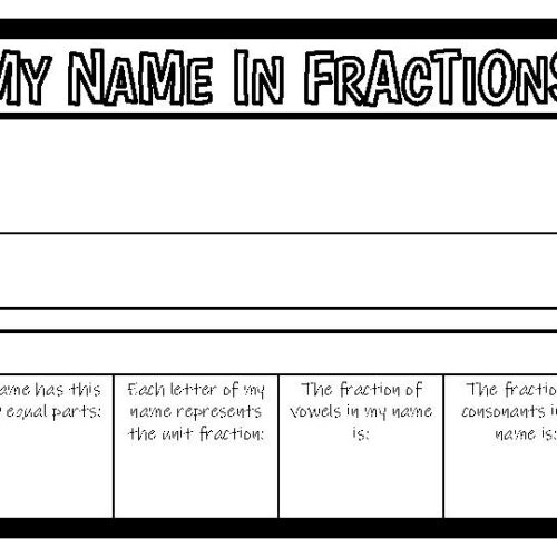 My Name in Fractions - Classful