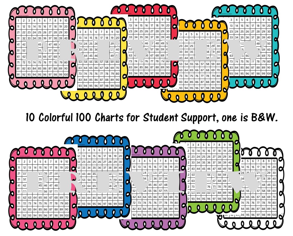 Fall 100s Charts 100s Chart 100 Charts Numbers to 100 Fall Morning Work ...