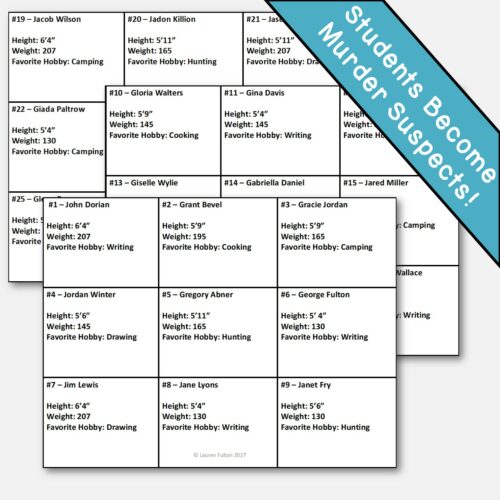 Solving One Step Equations Activity Murder Mystery - Classful