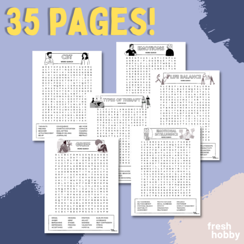 THERAPY Word Search Book - 35 Puzzles Perfect for Counselors ...