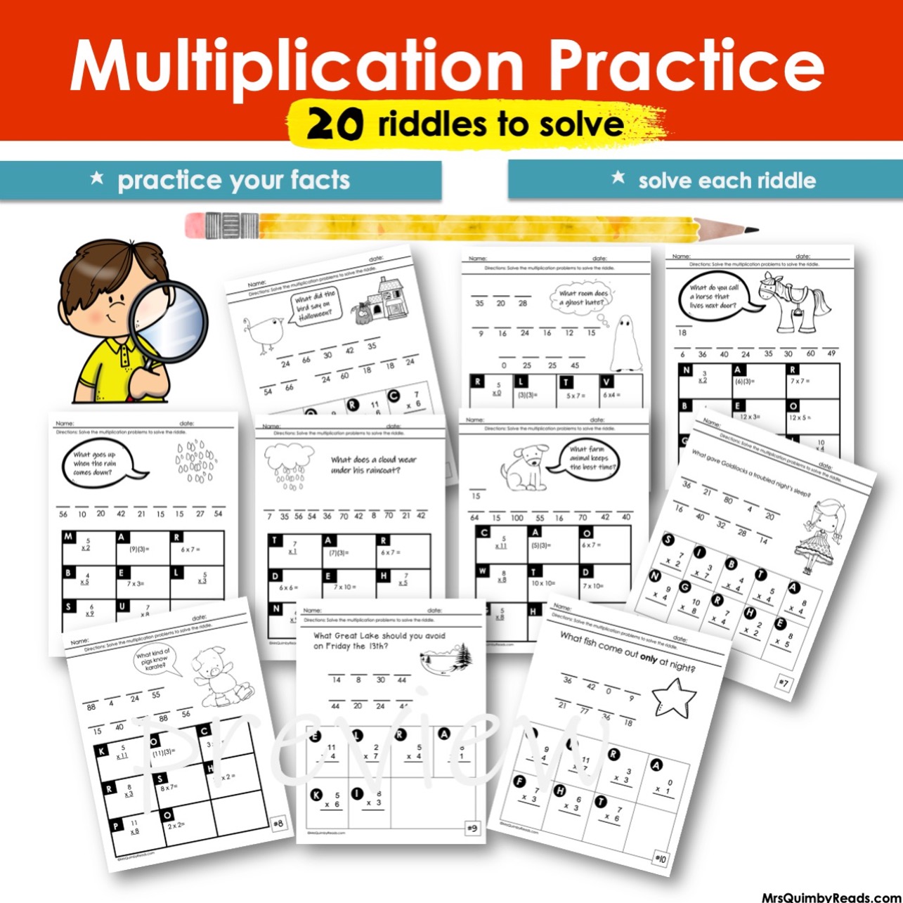 Multiplication Practice | Math Riddles | 3rd Grade - Classful
