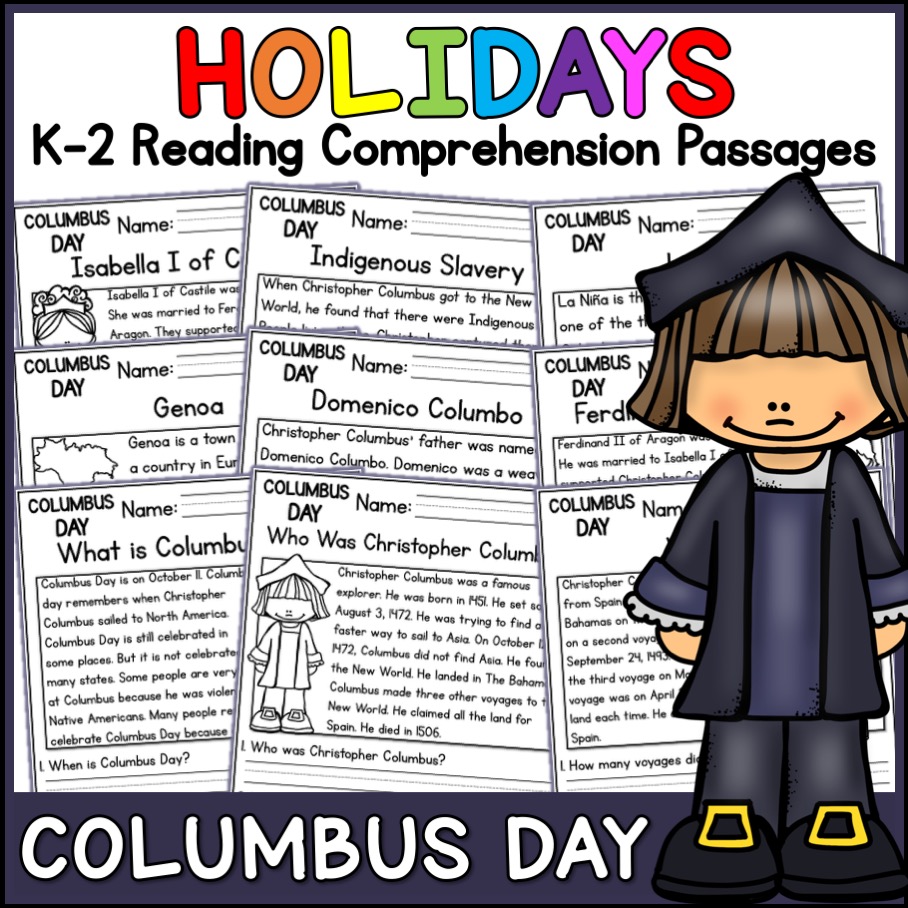 January Holidays K-2 Reading Comprehension Passages Bundle - Classful
