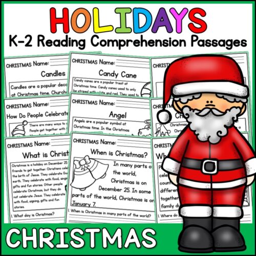 Christmas Holidays Reading Comprehension Passages K-2 - Classful