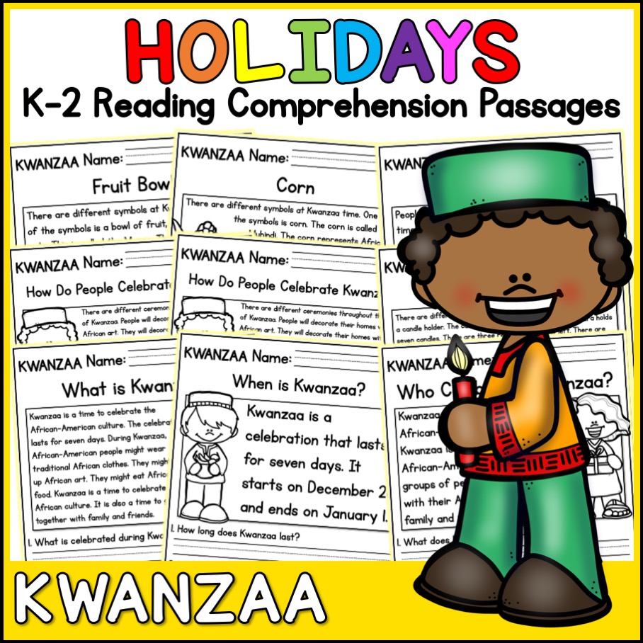 Kwanzaa Holidays Reading Comprehension Passages K-2 - Classful