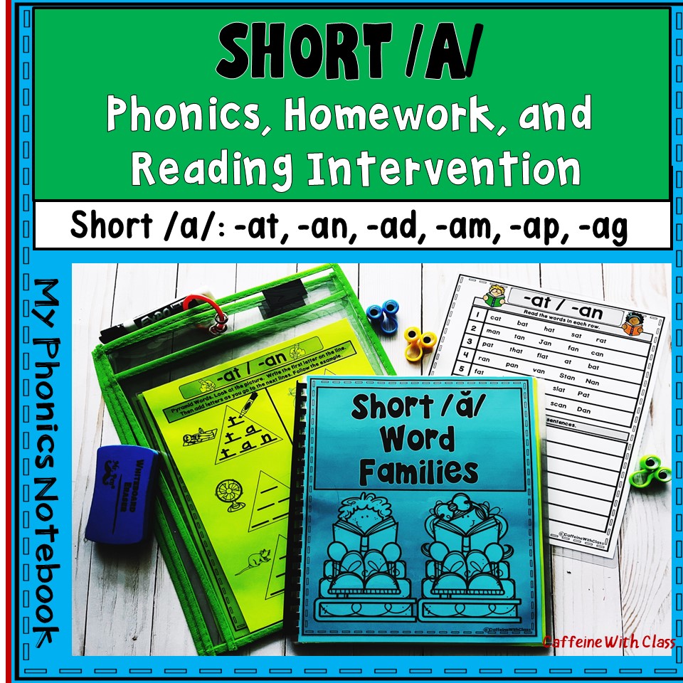 Short A Notebook and Phonics Activity Sheets - Classful