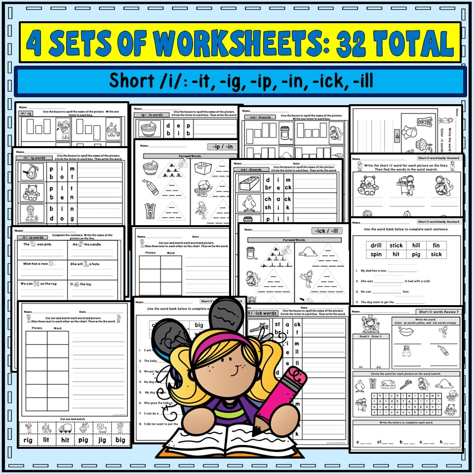 Short I Worksheets and Writing Activities - Classful