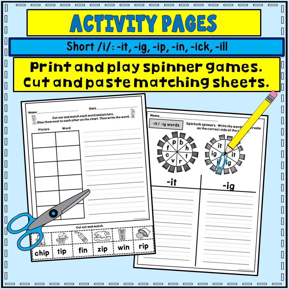 Short I Worksheets and Writing Activities - Classful