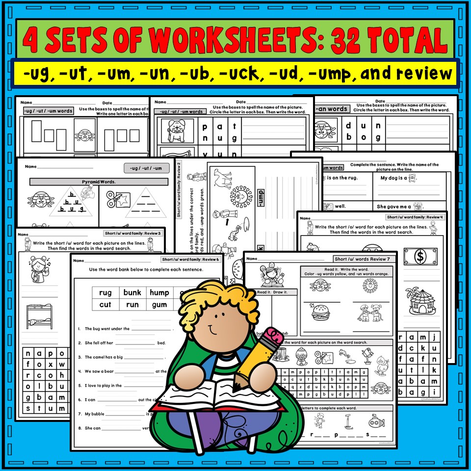 Short U Phonics Worksheets and Writing Activities - Classful